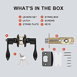 Haidms Door Handles Oil Rubbed Bronze, Door Lever with Lock, Bronze Door Handle Lock and Keys, Keyed Entry Door Lever, Oil Rubbed Bronze Door Lock Lever with Key(1 Pack, Oil Rubbed Bronze)
