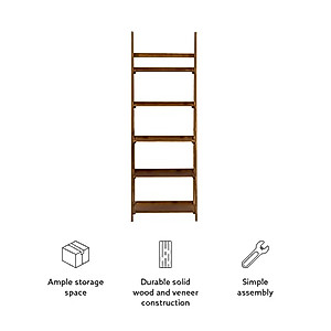 Melissa Mid-Century Bookcase, Walnut by Linon Large