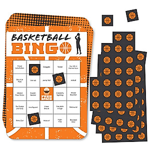 Big Dot of Happiness Basketball - Let The Madness Begin - Bar Bingo Cards and Markers - College Basketball Party Bingo Game - Set of 18