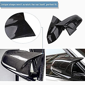 Door Rearview Mirror Cover Cap Carbon Fiber Replacement for BMW F20 F22 F30 F31 F32 F33 F36 F87 M2 X1 E84 328i 330i 335i 428i 435i (2PCS)