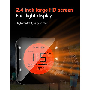 BFOUR Bluetooth Meat Thermometer Wireless Grill Thermometer with 3 Probes, Premium Digital Instant Read Meat Thermometer Food Thermometer Timer Alarm for Smoker, Grill, Oven, Kitchen, Cooking, BBQ