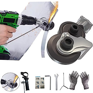 Electric Drill Plate Cutter,Metal Nibbler Drill Attachment with Adapter, DIY Metal Drill Attachment, Sheet Metal Knife for Cutting Iron, White Sheet, Steel,Copper, Aluminum