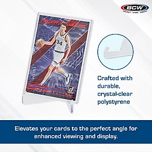 Acrylic Card Stands by BCW – Set of 10 Picture Display Stands – Crystal Clear Transparent Mini Easel – Durable & Sturdy Design – Ideal for Home Display, Office, Shop, Special Events