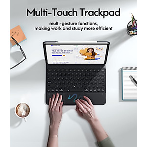 CHESONA Magnetic Keyboard Case for iPad Pro 12.9 2022, Multi-Touch Trackpad with 7 Color Backlit, Wireless Keyboard for iPad Pro 12.9 inch 2022 6th/5th/4th/3rd Gen, Black