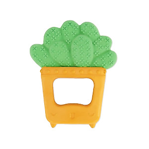 Infantino Squeeze & Teethe Succulent - Soft, Easy to Hold, BPA-Free, Natural Rubber Textured Teether for Babies 0M+