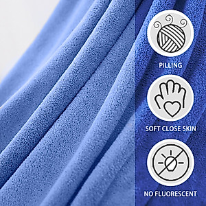 NEYLIM Luxurious Jumbo Bath Sheet,35x70 inches Extra Large Bath Towel Sheets, Quicker to Dry, Super Absorbent, Oversized BathBathroom Towels, Will not Fade and Drop Hairs(Pack of 2) (Blue Bath Towel)