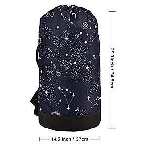 Space Galaxy Constellation Laundry Bag Backpack Bags Mesh Wash Laundry Bags Dirty Clothes Organizer for College,Travel,Camp,Dorm Essentials