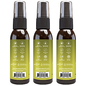 All Natural Hemp Deodorant Spray (Lemongrass & Tea Tree) for Women and Men with Activated Charcoal, Vegan and Aluminum Free (3-Pack) - by Hemp and Hand