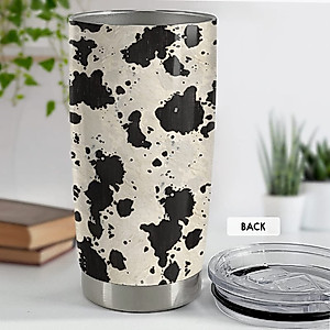 SANDJEST Cow Tumbler Cowgirl 20oz Tumblers with Lid Gift for Women Girl Daughter Sister Animal Lovers Christmas Birthday