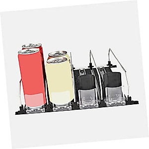 FELTECHELECTR Refrigerator Beverage Shelf Drink Dispenser Fridge Organizer 2pcs Drink Pusher Black Pulley Abs Air Curtain Cabinet Vending Machine Beverage Dispenser Fridge Drink Pusher