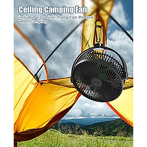 10000 mAh Pedestal Fan with 8.5'' Frame, 4 Speeds Air Circulator Fan, Portable Desk Fan with Adjustable Height, Max 38 H, Rechargeable Standing Fan, Included A Hook, Quiet for Home, Office, Outdoor