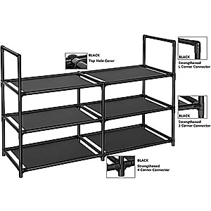 Easyhouse 3 Tier Metal Construction Shoe Rack, Sturdy Shelf Organizer for Entryway, Bedroom, Closet