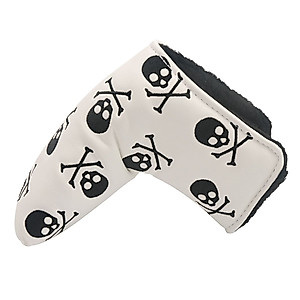 HIFROM Skull Bones Golf Putter Head Cover Headcover Compatible with Odyssey Blade (for Blade Putter)