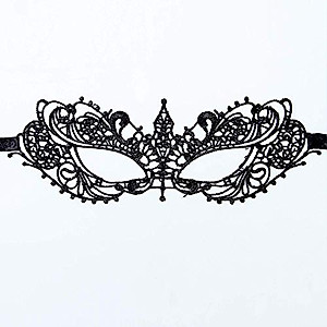 20 Pieces Lace Mask Masquerade Venetian Eyemask Halloween Sexy Woman Lace Mask for Halloween Masquerade Carnival Party Costume Ball, Black