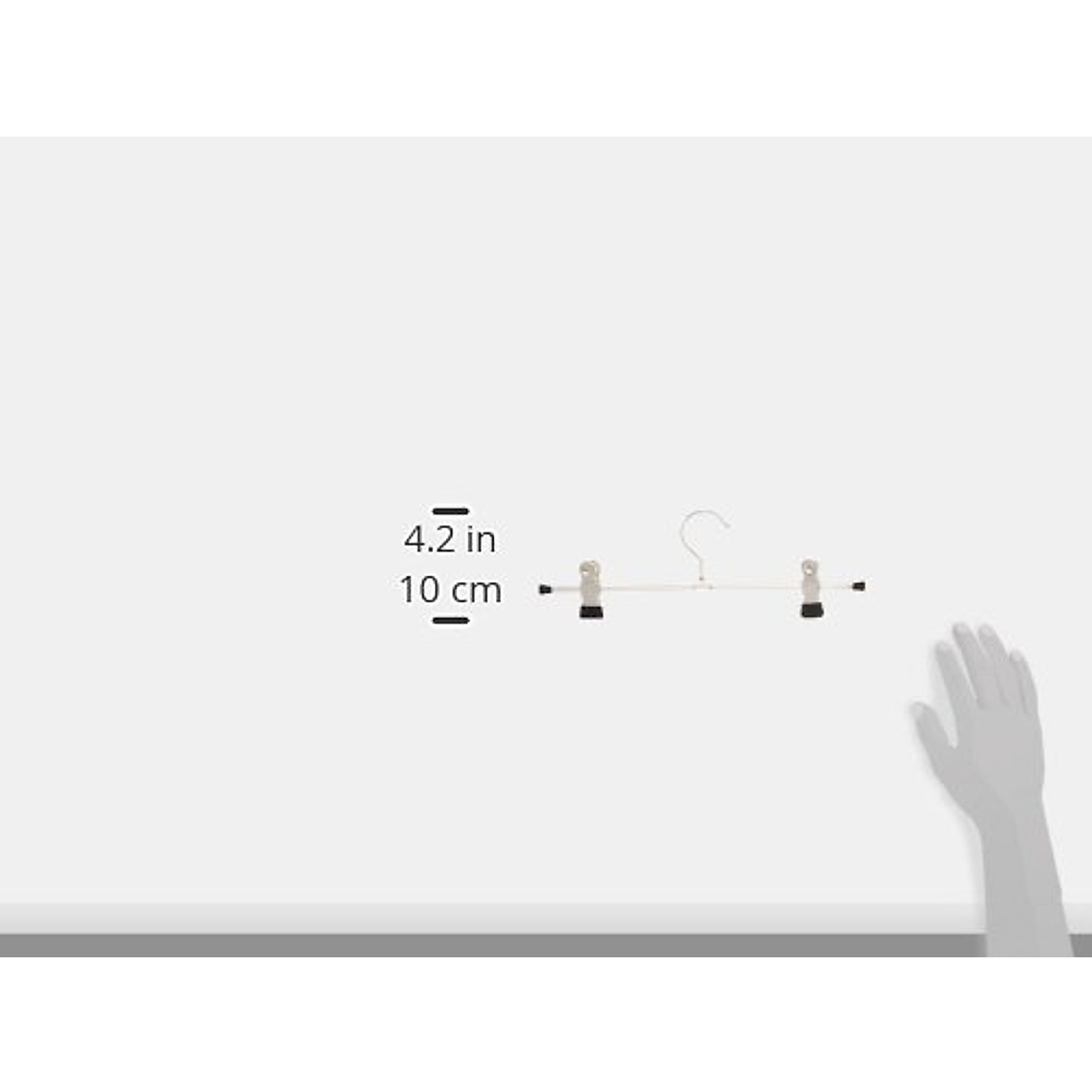 Mawa by Reston Lloyd Non-Slip Space-Saving Clothes Hanger For Pants & Skirts with Two Non-Slip Clips, Style K/30D, 12-Inch, Set of 10, Black