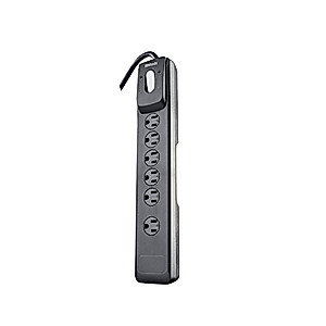 Woods 41494 Surge Protector With Safety Overload Feature 6 Outlets And 4 Ft Cord For 1440J Of Protection, 4 Foot, Black