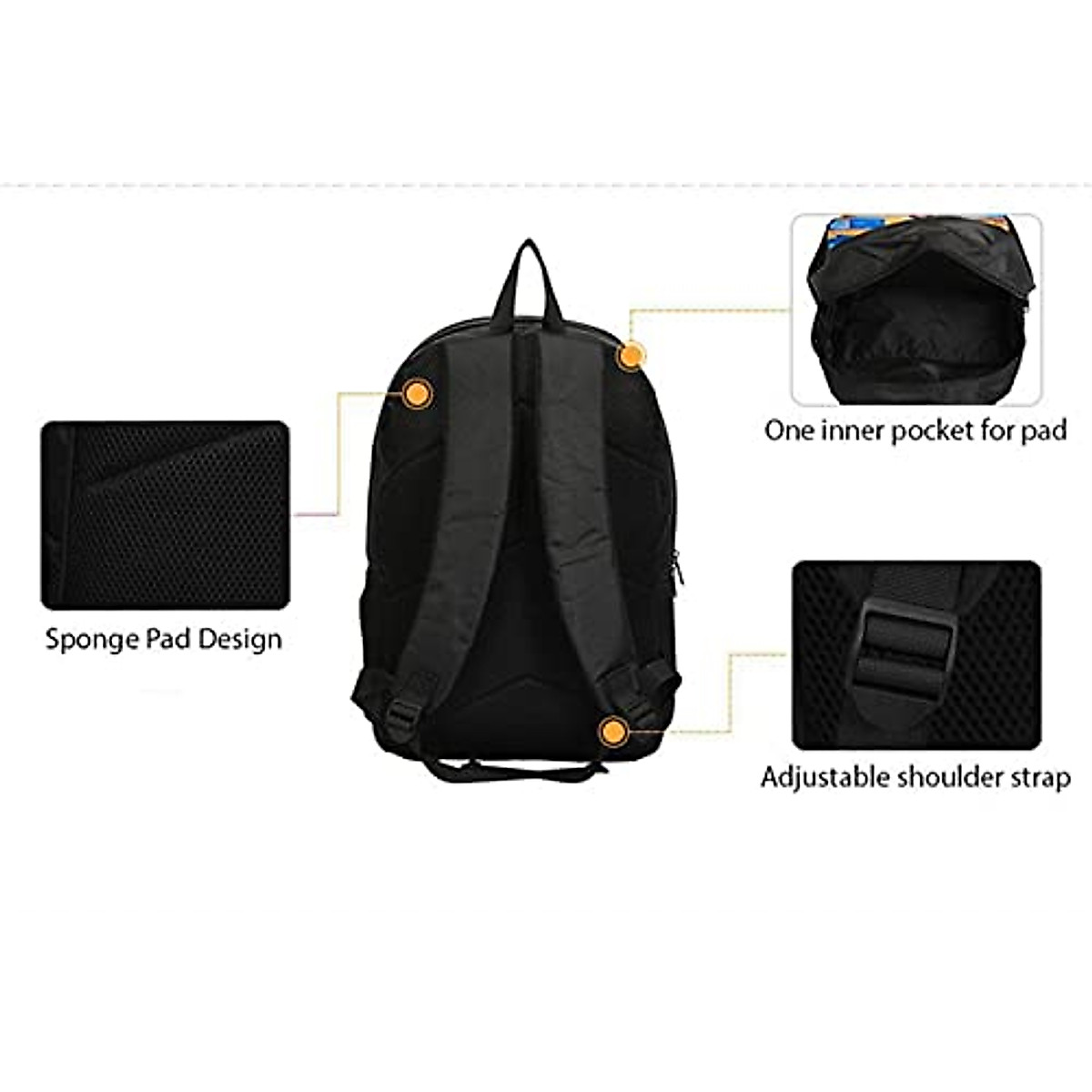 GENGX WesQi The Amazing World of Gumball Cute Print School Backpack,Durable Bookbag Casual Travel Knapsack for Kids,Teens