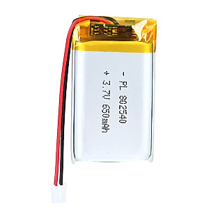 YDL 3.7V 650mAh 802540 Lipo Battery Rechargeable Lithium Polymer ion Battery Pack with PH2.0mm JST Connector