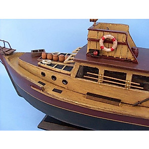 Hampton Nautical "Jaws" Orca Model Fishing Boat - Fully Assembled (Not a Kit) , brown