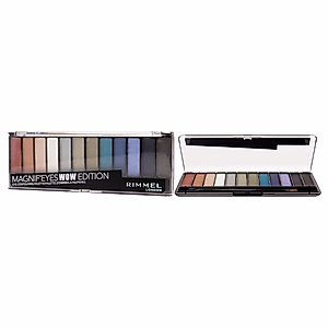 Rimmel London Magnif'Eyes Eyeshadow Palette, 12 Shades, Blendable Formula, Versatile, 006, Wow, 0.5oz
