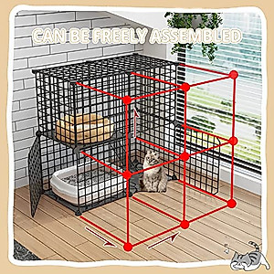 Cat Cage Indoor Enclosure Metal Wire DIY Pet Playpen Catio Cat Enclosures Small Animal House Villa Large Exercise Place for Kitten Guinea Pig and Chinchilla Ideal for 1-3 Cats (Color : C, Size : 75*