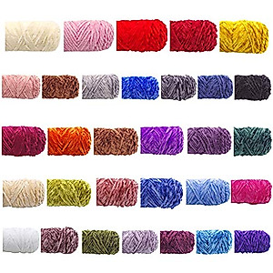 Velvet Chenille Yarn for Hand-Knitted Crochet Thread DIY Craft Scarf Sweater