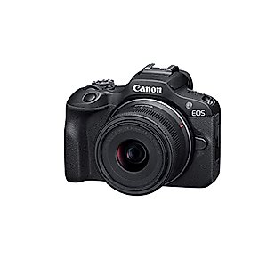 Canon EOS R100 RF-S18-45mm F4.5-6.3 is STM & RF-S55-210mm F5-7.1 is STM Lens Kit, Mirrorless Camera, RF Mount, 24.1 MP, Continuous Shooting, Full HD Video, 4K, Lightweight, Wi-Fi, Content Creation