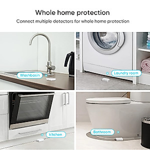 TREATLIFE Smart Water Leak Detector 4 Pack & Zigbee Hub Kits, Wireless Detector with Sensitive Leak and Drip Alert, Water Sensor Alarm for Home Basement, Kitchen, Bathroom