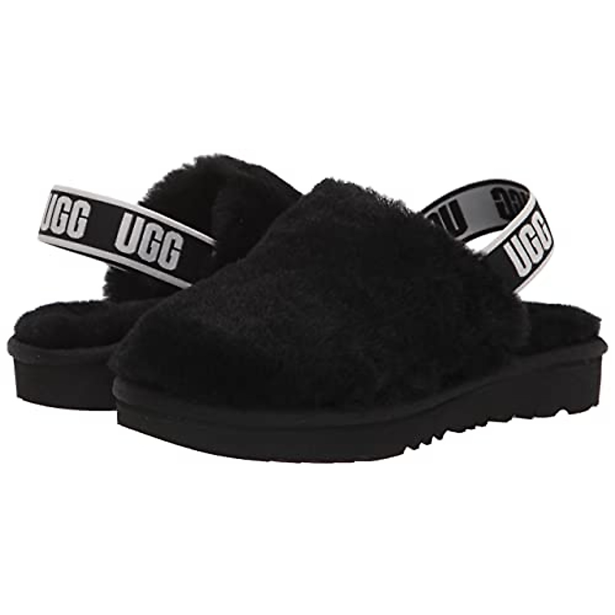 UGG Girls K Fluff Yeah Clog Slipper, Black, 6 Big Kid