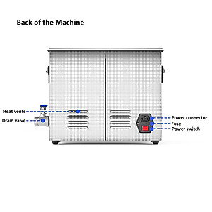 JIEJING 6.5L Jewelry Cleaner Ultrasonic Machine Knob Control Heated Sonic Cleaner Machine for Carburetor Glasses Parts etc