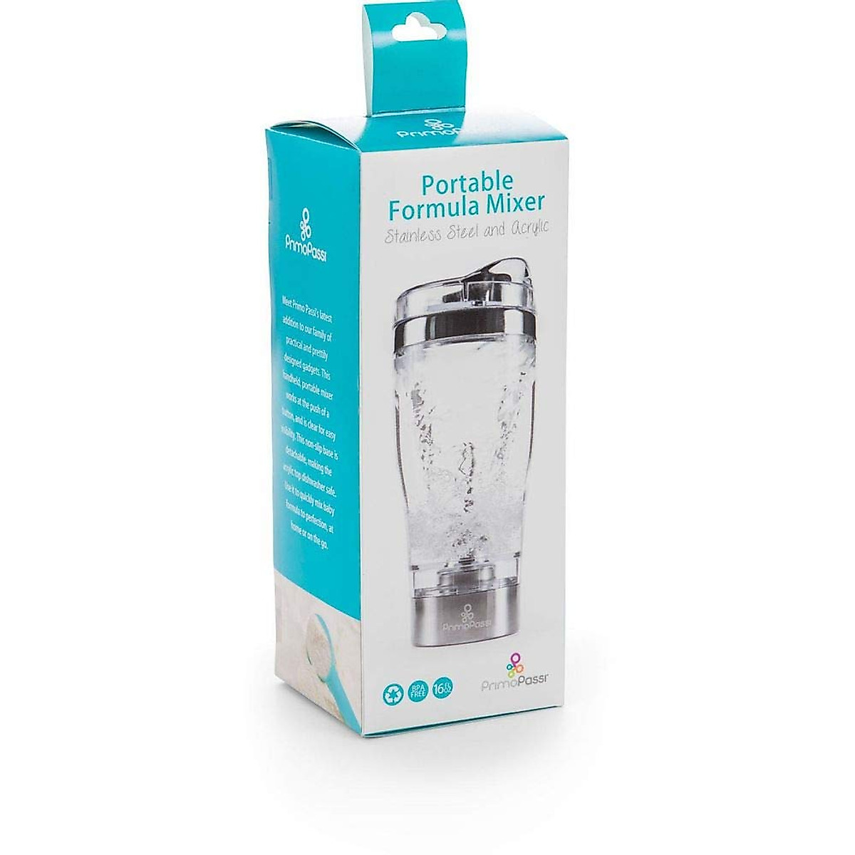 Primo Passi Portable Formula Mixer – Handheld Baby Milk Mixer for Smooth Formula Preparation – Easy to Clean, Battery Operated, Ideal for Travel & On-the-Go Use