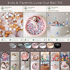 Wonder Space Deluxe Kids Round Ball Pit, Premium Handmade Kiddie Balls Pool, Soft Indoor Outdoor Nursery Baby Playpen, Ideal Gift Play Toy for Children Toddler Infant Boys and Girls (Baby Blue)