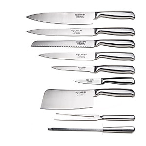 Ross Henery Professional Eclipse Premium stainless Steel 9 piece chefs knife set in carry case