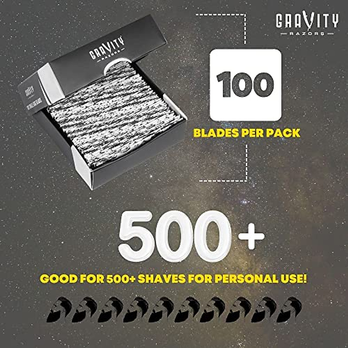 Premium Single Edge Razor Blades - Swedish Steel Razor Blades for Safety Razors and Straight Edge Razors, by GRAVITY RAZORS (100 Count)