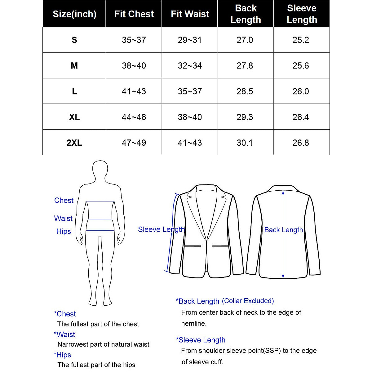 Men's One Button Blazer Jacket Party Suit Blazer Size M Navy Blue