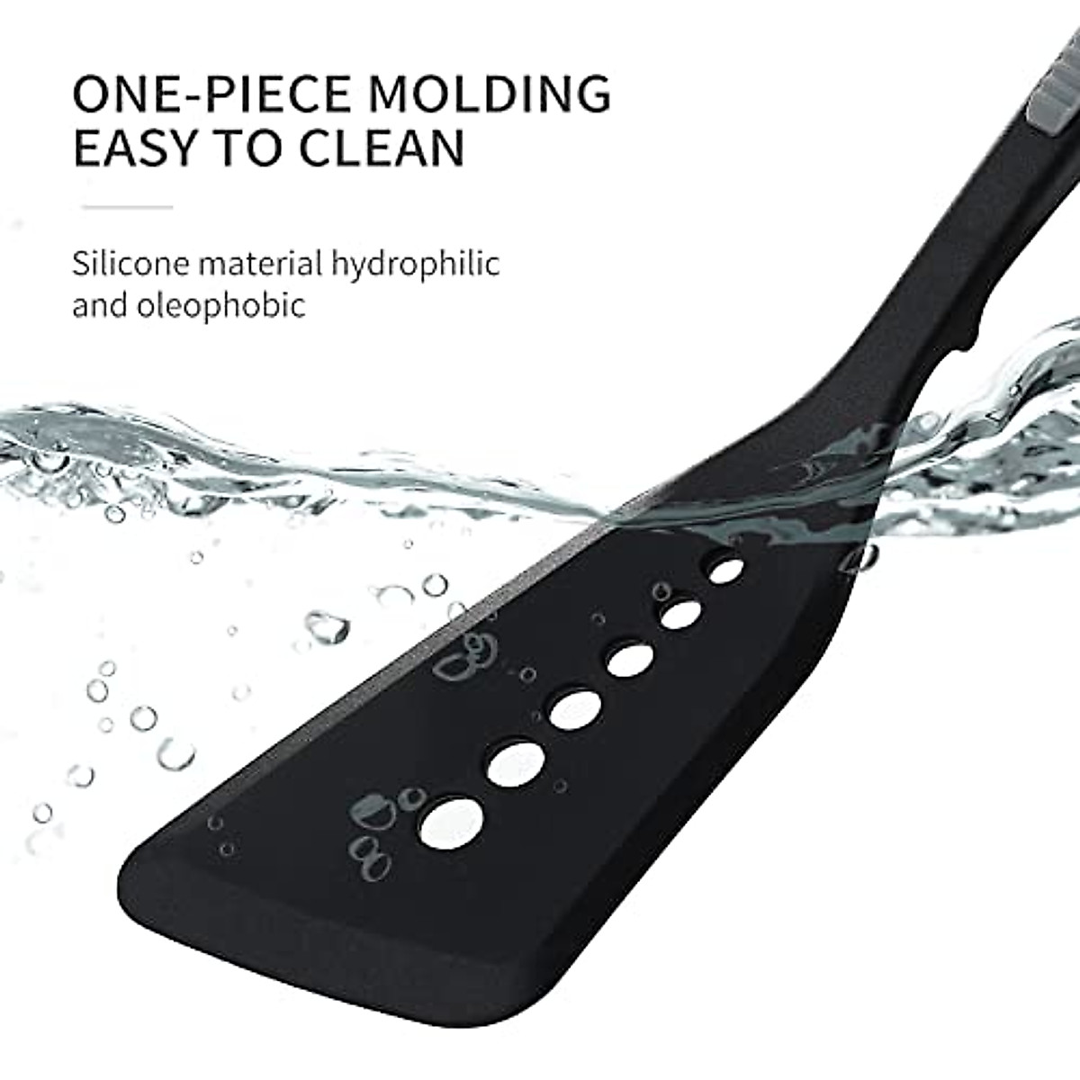 KONOLL Silicone Spatula Set for Nonstick Cookware, Cooking Fork to Stir Mix Mash, Kitchen Utensils Set - 460°F Heat Resistant, 3pcs Green Flexible Kitchen Slotted Spatula, Dishwasher Safe