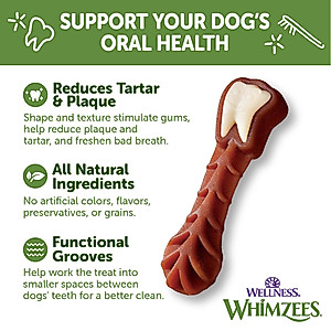 WHIMZEES by Wellness Value Box Natural Dental Chews for Dogs – Clean Teeth, Freshen Breath, Reduce Plaque & Tartar, Medium Breed 44 Count
