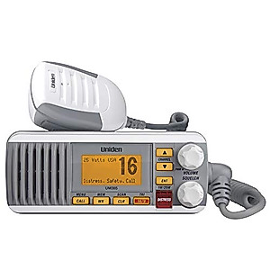 Uniden UM385 25 Watt Fixed Mount Marine Vhf Radio, Waterproof IPX4 with Triple Watch, Dsc, Emergency/Noaa Weather Alert, All Usa/International/Canadian Marine Channels, Memory Channel Scan, White