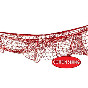 Beistle Red Cotton String Novelty Nautical Decorative Fish Netting Under The Sea Luau Party Supplies Red 4' x 12'