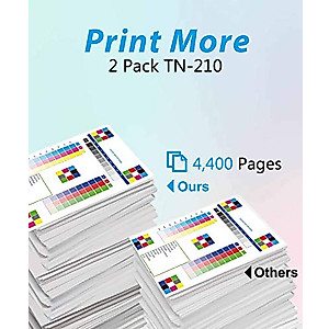 MM MUCH & MORE Compatible Toner Cartridge Replacement for Brother TN210 TN210BK TN-210 TN-210BK Used for HL-3070CW 3075CW 3040CN 3045CN MFC-9120CN 9320CW 9010CN Printer (2-Pack, Black)