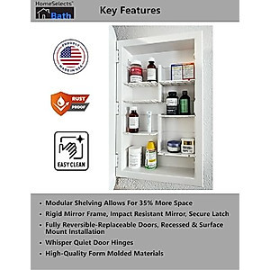 HomeSelects Adama Euro Modern Styled Beveled Three Rectangular Beveled Mirror Recessed Bathroom Medicine Cabinet (26 Inch)