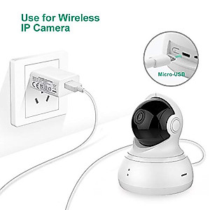 Power Adapter for Outdoor Wyze Cam V3 V2 Pan, USB Camera Charger Replacement Blink, Google Nest Cam, Blink Mini XT2/XT, Stick Up Cam, Spotlight Cam, Arlo Ultra, Pro 3/4, Essential, 5V 2A Plug