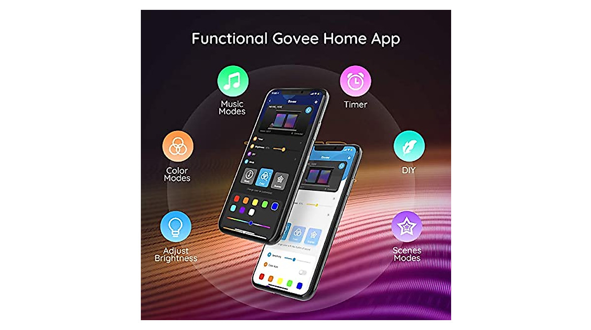 Govee 65.6ft Alexa RGB LED Strip Lights | Smart WiFi & Voice Control