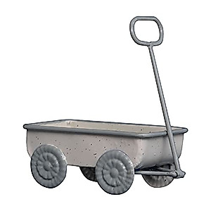 Foreside Home & Garden White Rustic Antique Gray Metal Wagon Soap Dish