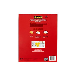 Scotch Matte Thermal Laminating Pouches, Ultra Clear with Matte Finish, Letter Size 8.9 in x 11.4 in, 50-Pack