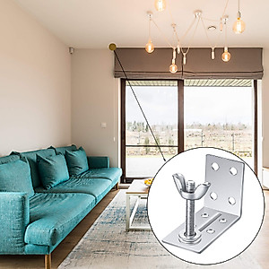 Roman Shade Wall L Bracket and Wingnut Ceiling or Wall Mount Brackets Mounting Installation L-Brackets for Roman Shade Home Window Drapery Use (4)