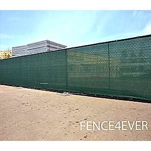 Fence4ever 4'x50' 4ft Tall 3rd Gen Olive Green Fence Privacy Screen Windscreen Fabric Mesh Tarp w/Aluminum Grommets for Home, Garden, Yard