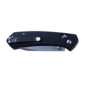 Joker JKR10012 Bearing Assisted Opening Knife, G10 / Carbon Fiber Handle in Black and 3.34 in. D2 Steel Blade, Overall Length 7.87 in. Tool for fishing, hunting, camping and hiking.