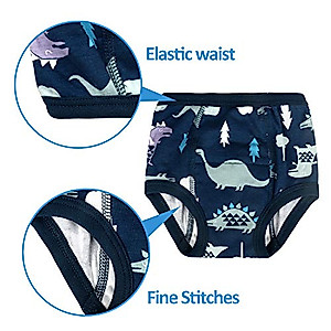 MooMoo Baby Training Pants 6 Packs Toddler Training Underwear for Boy and Girl Potty Training Car and Dinosaur 2T