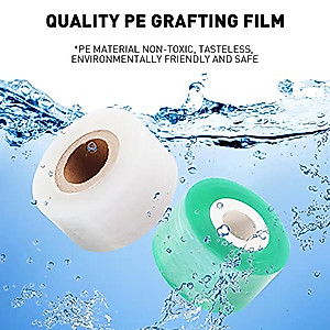 4 Rolls Garden Grafting Tape for Fruit Trees, Plants Repair Tapes, PE Grafting Film, Tree Grafting Supplies, Stretchable Clear Floristry Grafting Film for Garden Tree Seedling (2 Green 2 White)